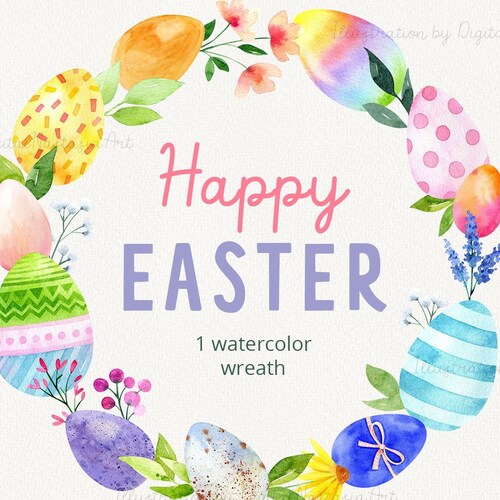 Watercolor Easter Eggs Clipart Illustration. Hand Painted - Etsy