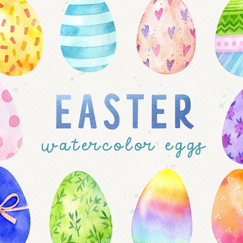 Watercolor Easter Eggs Clipart Illustration. Hand Painted - Etsy