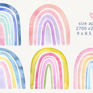 Watercolor Baby Rainbow Clip Art. Nursery Boy Decor. Abstract Hand ...