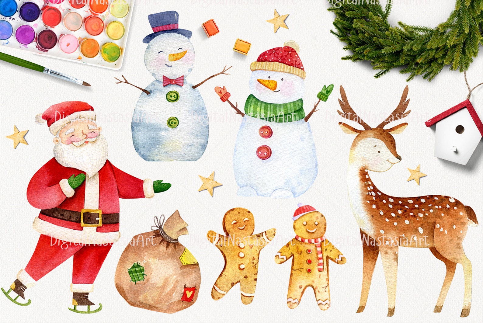 Snowman Clipart for Christmas Graphics Holiday Clip Art | Etsy