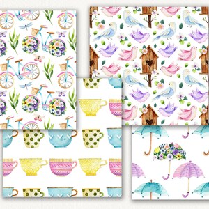 Watercolor Flower Digital Paper Pack. Spring Paper. Summer Pattern Set ...