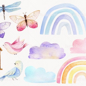 Watercolor Spring Clipart. Flowers. Garden. Floral Spring Element ...