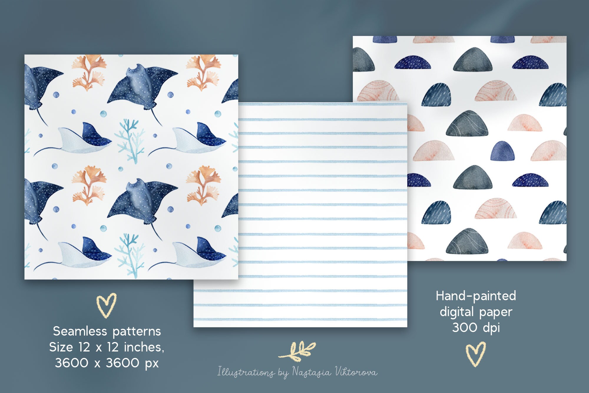 Ocean Seamless Patterns Under the Sea Baby Shower Digital - Etsy