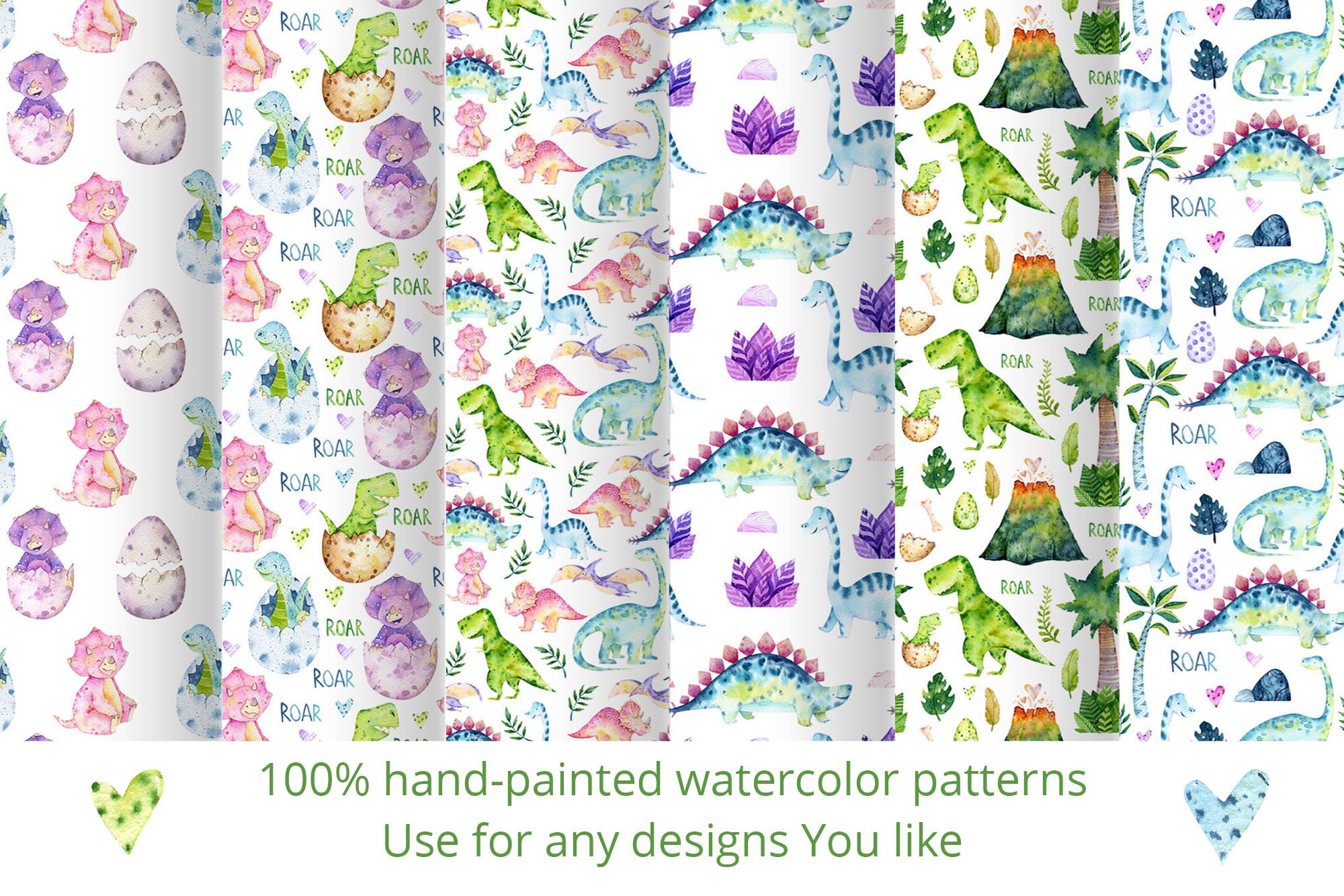 Dinosaur Digital Paper Pack. Cute Dino Printable Papers. - Etsy