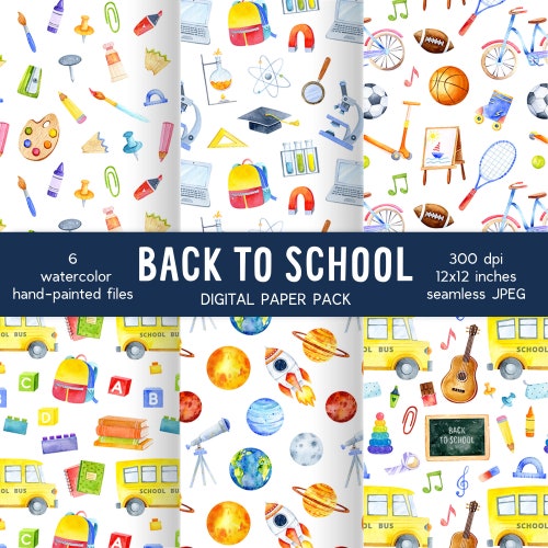 Back to School Paper Pack School Background School Supplies - Etsy