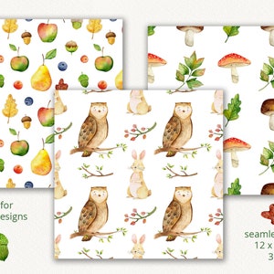 Forest Digital Papers Pack. Woodland Paper Pack. Autumn Background ...