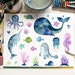 Sea Watercolor Clipart Ocean Clip Art Whale Narwhal Fur - Etsy