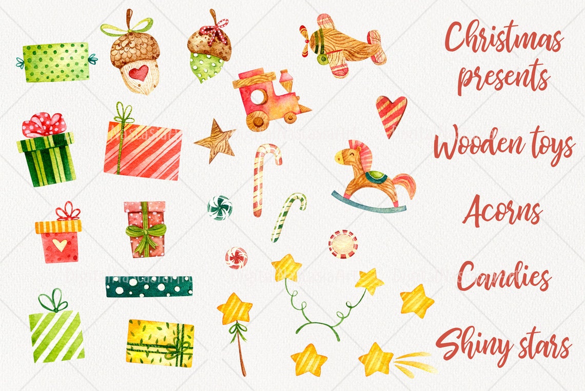 Christmas Clipart New Year Clip Art Holly Jolly Set Winter | Etsy