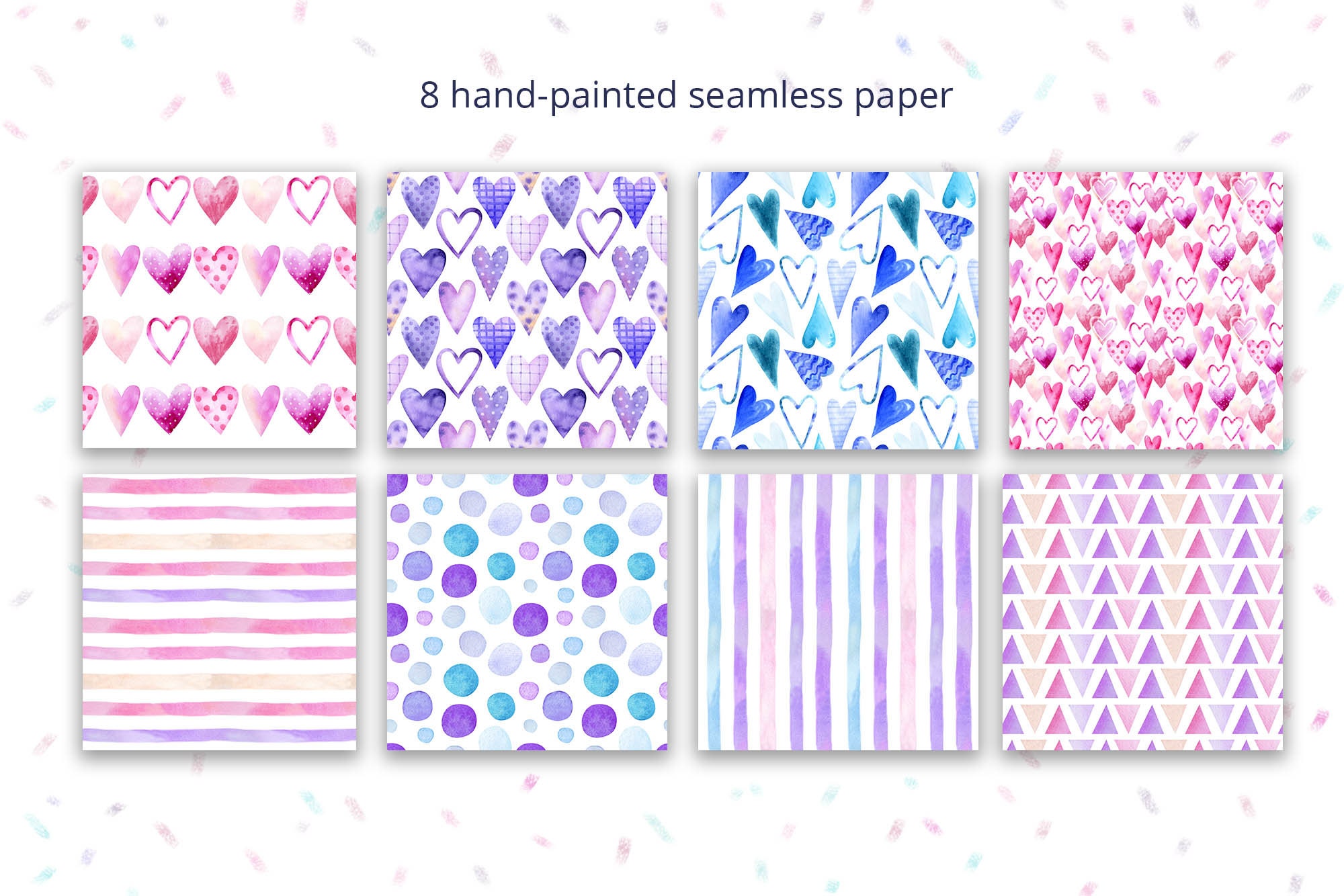 Valentine Day Scrapbook Paper Purple Pink Heart Seamless - Etsy