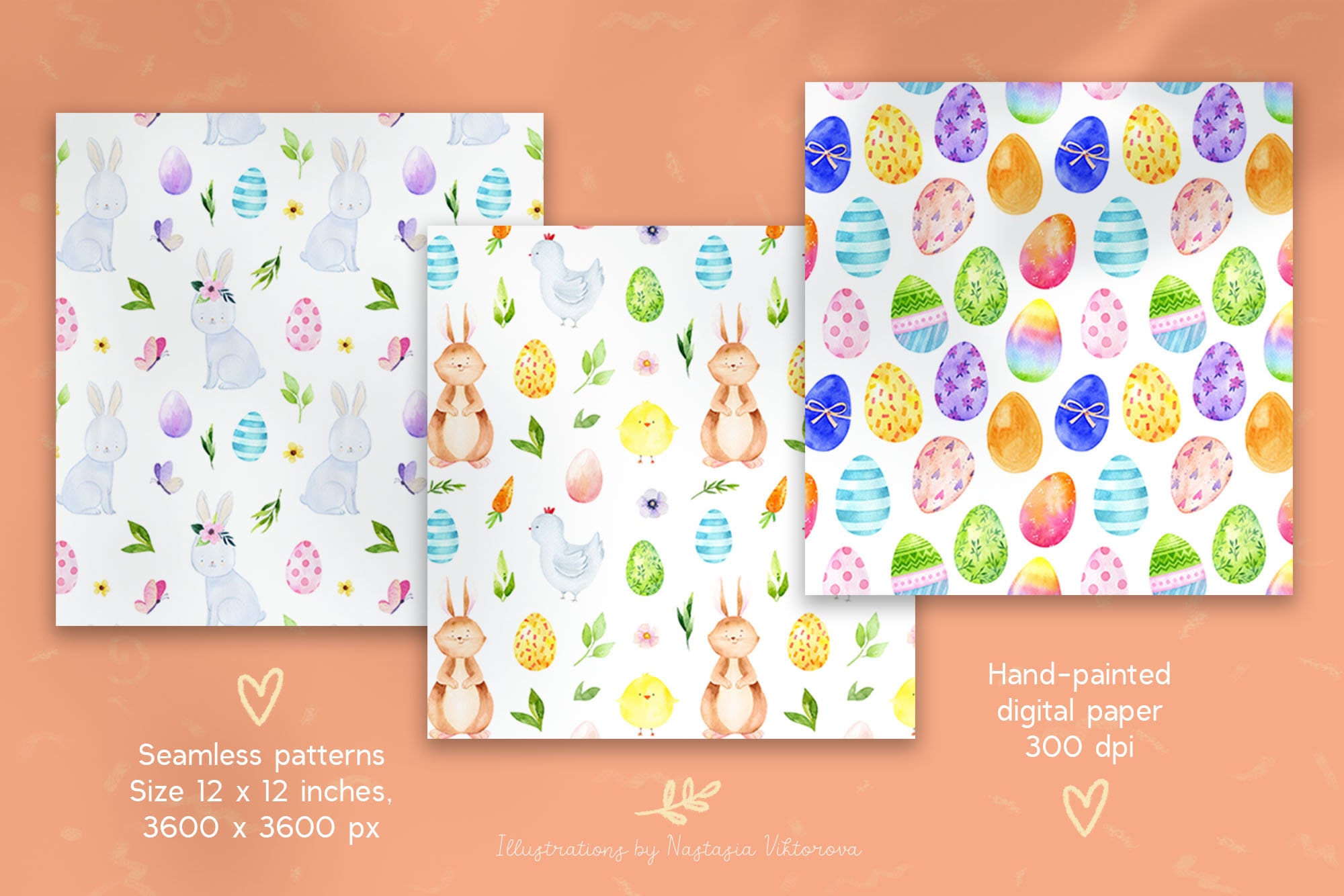 Easter Eggs Digital Paper: Spring Scrapbook, Bunny Clipart (digital ...
