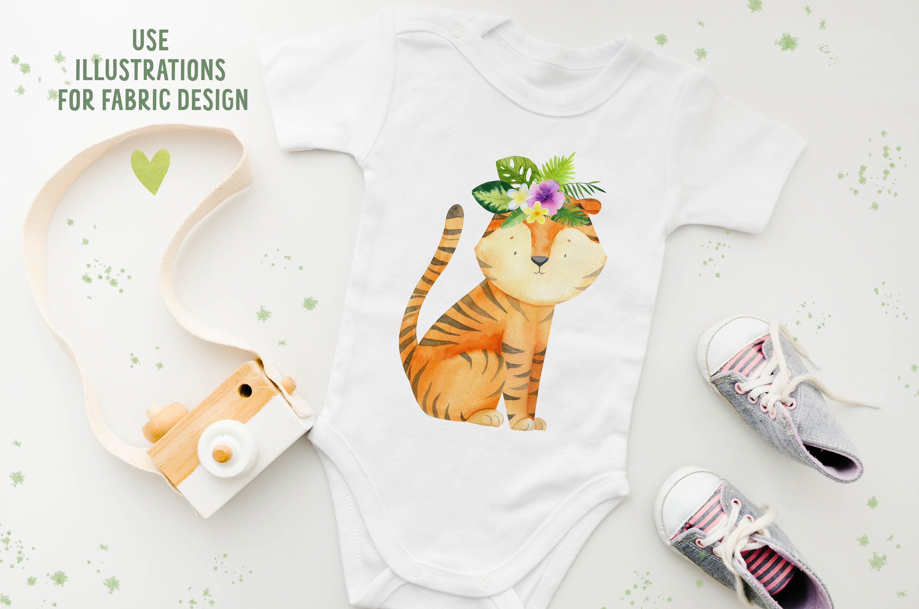 Tiger Baby Shower Clipart Jungle Safari Cute Animal Clipart - Etsy
