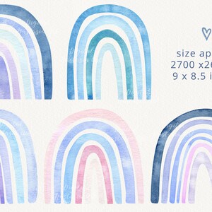Watercolor Baby Rainbow Clip Art. Nursery Boy Decor. Abstract Hand ...