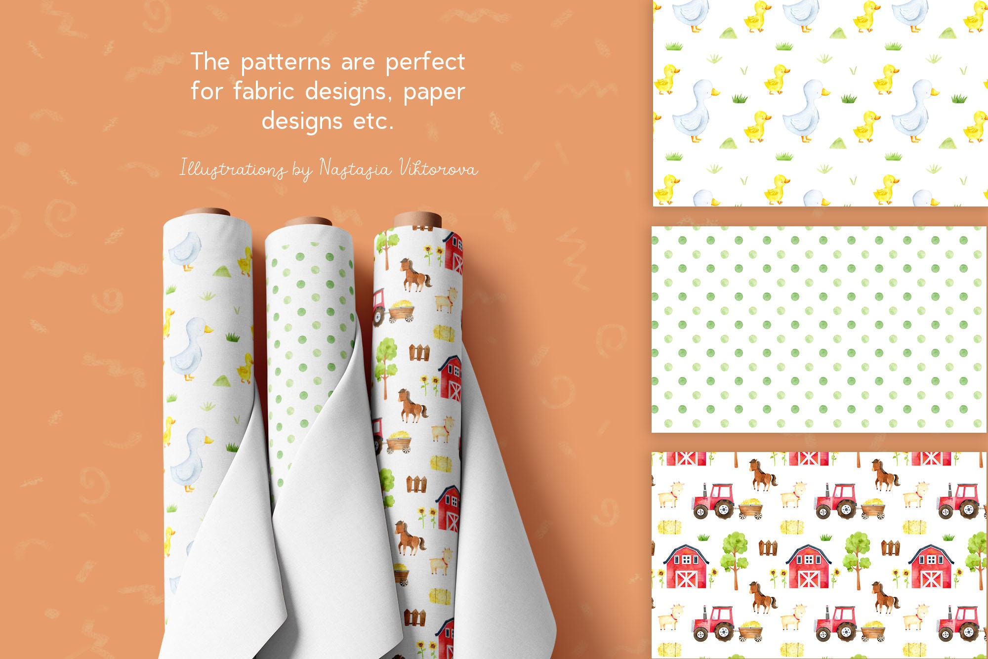 Watercolor Farm Animal Digital Paper Cute Baby Animal - Etsy