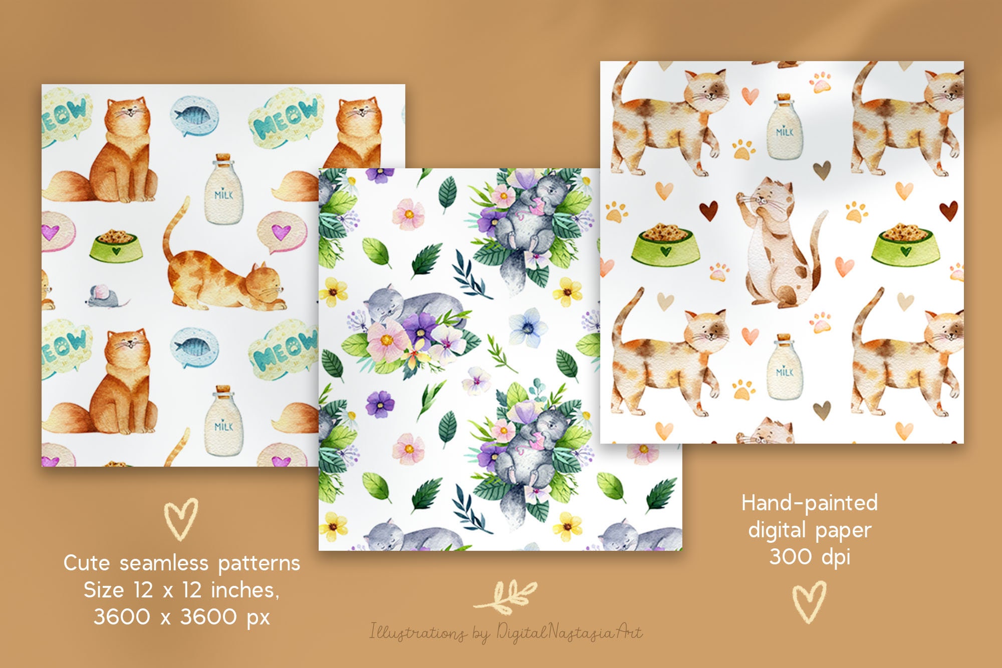 Cat digital paper. Kittens scrapbook paper. Cute kitty | Etsy