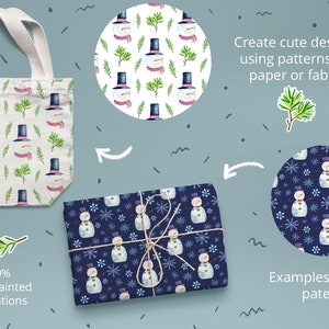 Winter Digital Paper, Christmas Seamless Pattern, Christmas Watercolor ...