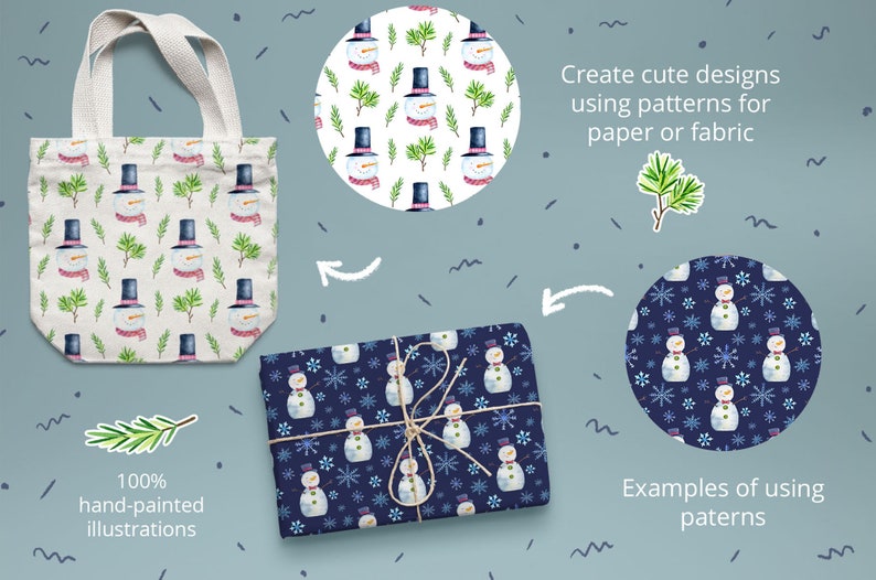 Winter Digital Paper Christmas Seamless Pattern Christmas - Etsy