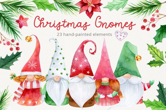 Christmas Gnome Clipart Scandinavian Winter Holiday Gnomes - Etsy