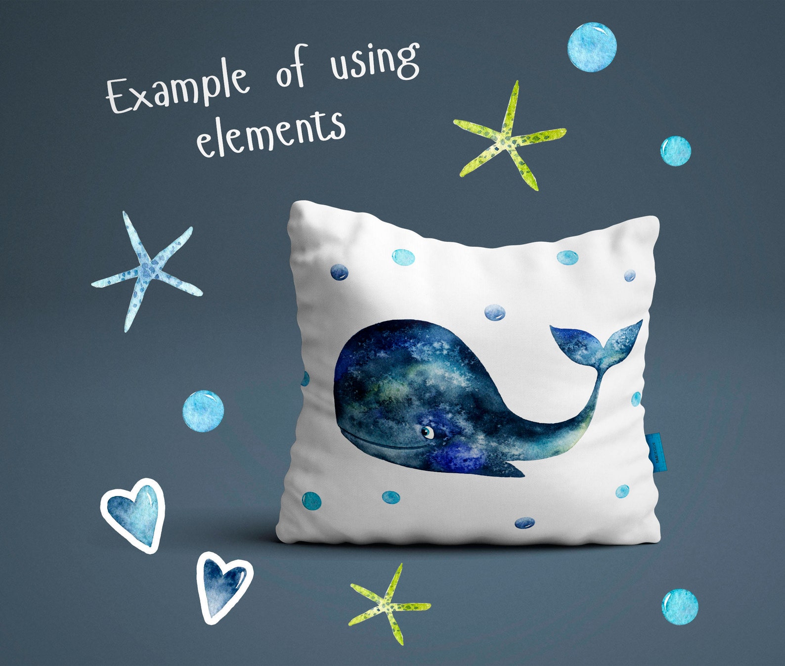 Sea Watercolor Clipart Ocean Clip Art Whale Narwhal Fur | Etsy