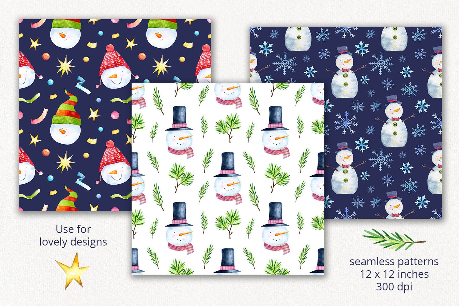 Winter Digital Paper Christmas Seamless Pattern Christmas - Etsy