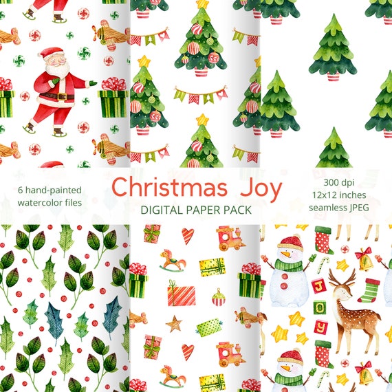 Christmas Digital Paper for Scrapbook or Wrapping Printable - Etsy