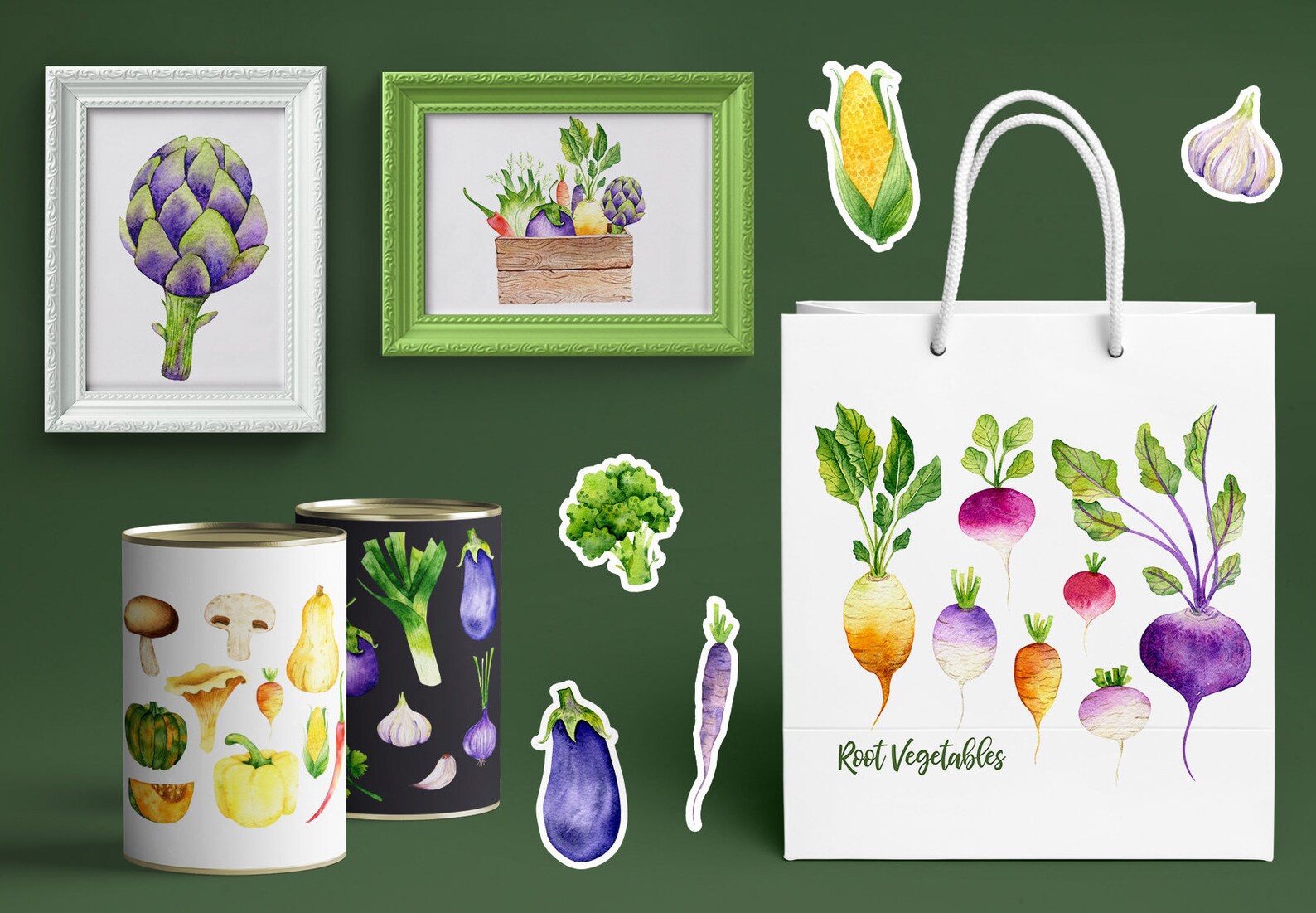 Vegetable Watercolor Clipart Food Clip Art Healthy Food Set - Etsy