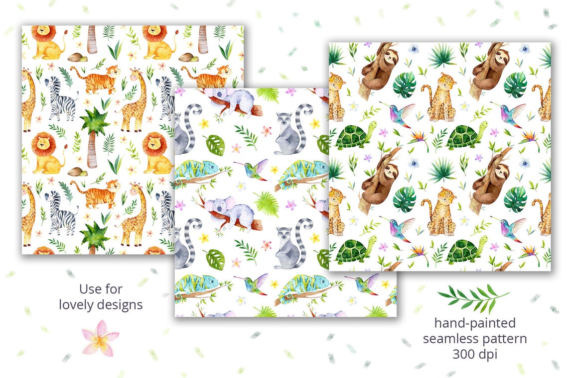 Jungle Baby Shower Digital Paper Safari Jungle Nursery - Etsy