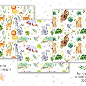 Jungle Baby Shower Digital Paper, Safari Jungle Nursery Scrapbook ...