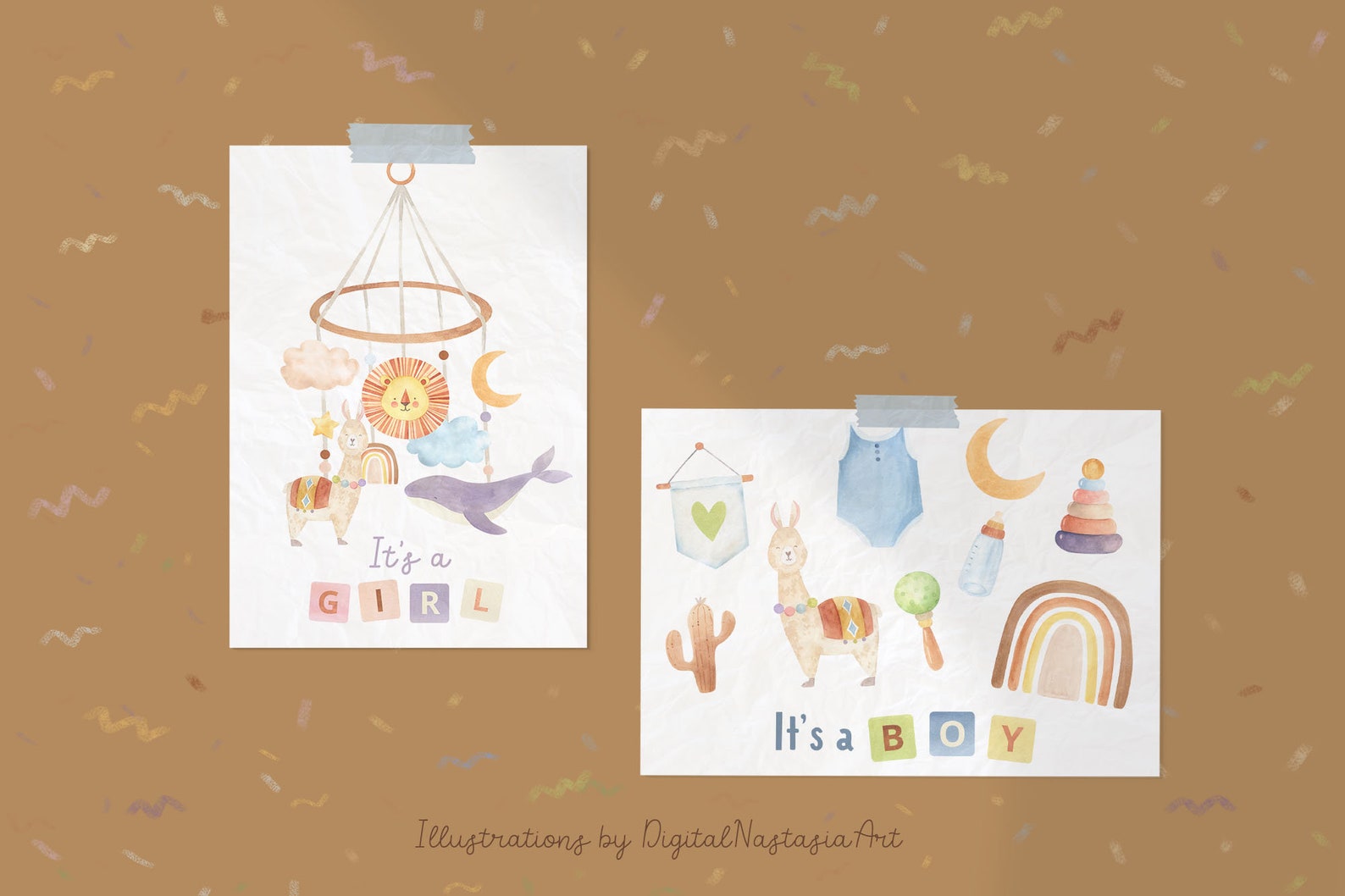 Boho Baby Shower Clipart Hand Drawn Nursery Clipart Bohemian | Etsy