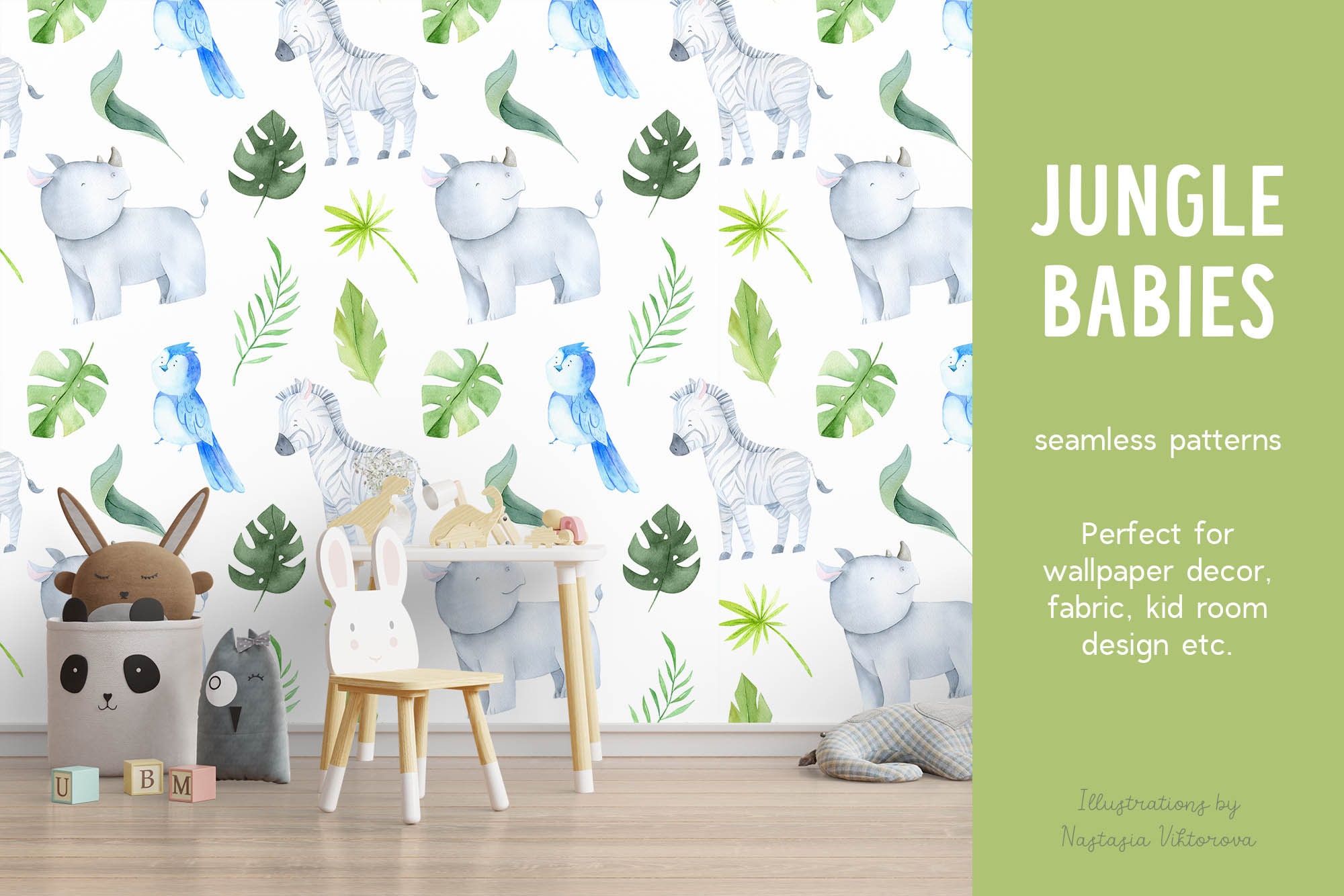 Jungle Animal Digital Paper Safari Nursery Art Jungle Baby - Etsy