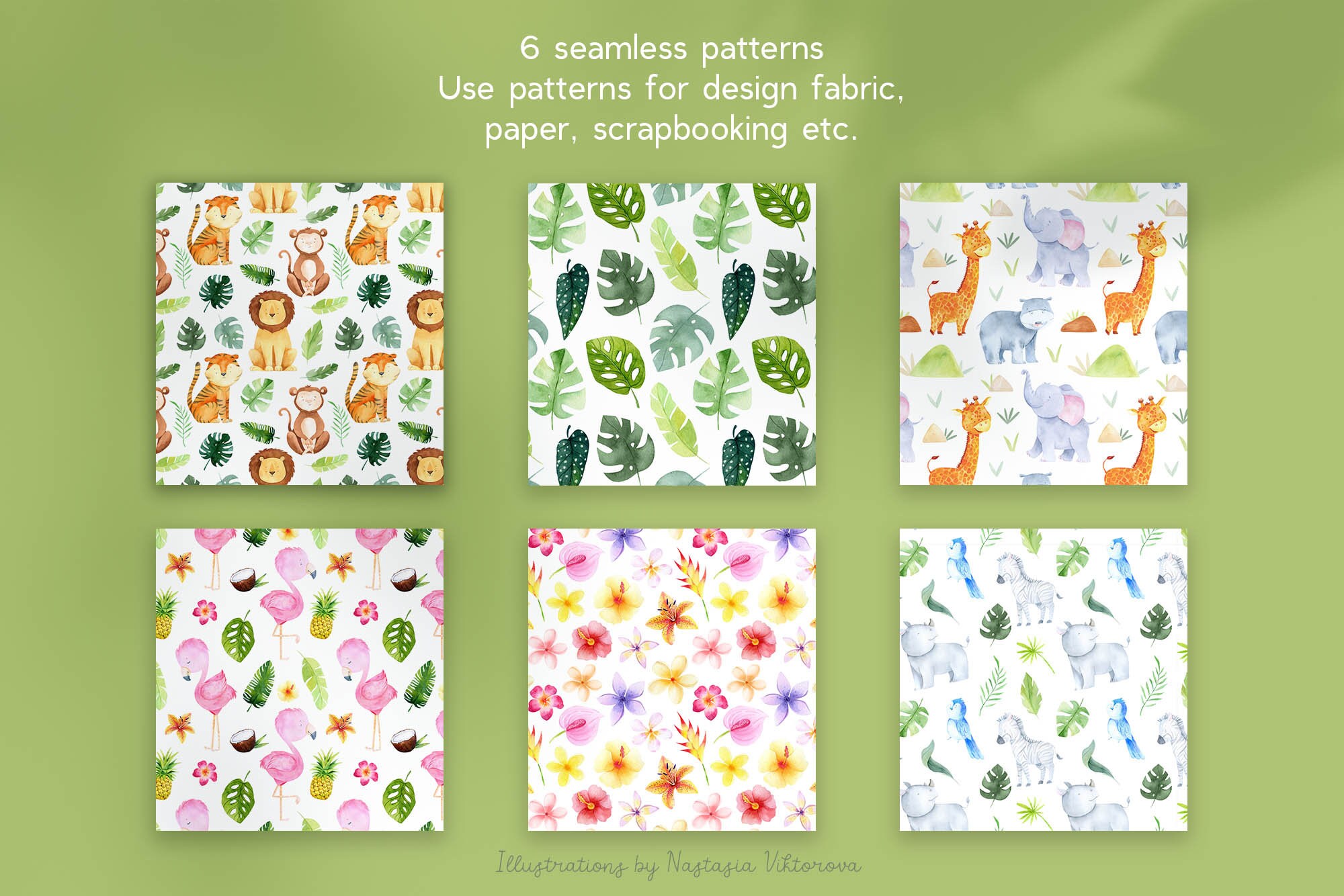 Jungle Animal Digital Paper Safari Nursery Art Jungle Baby - Etsy