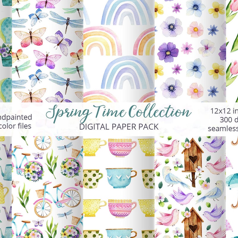 Floral Digital Paper - Etsy