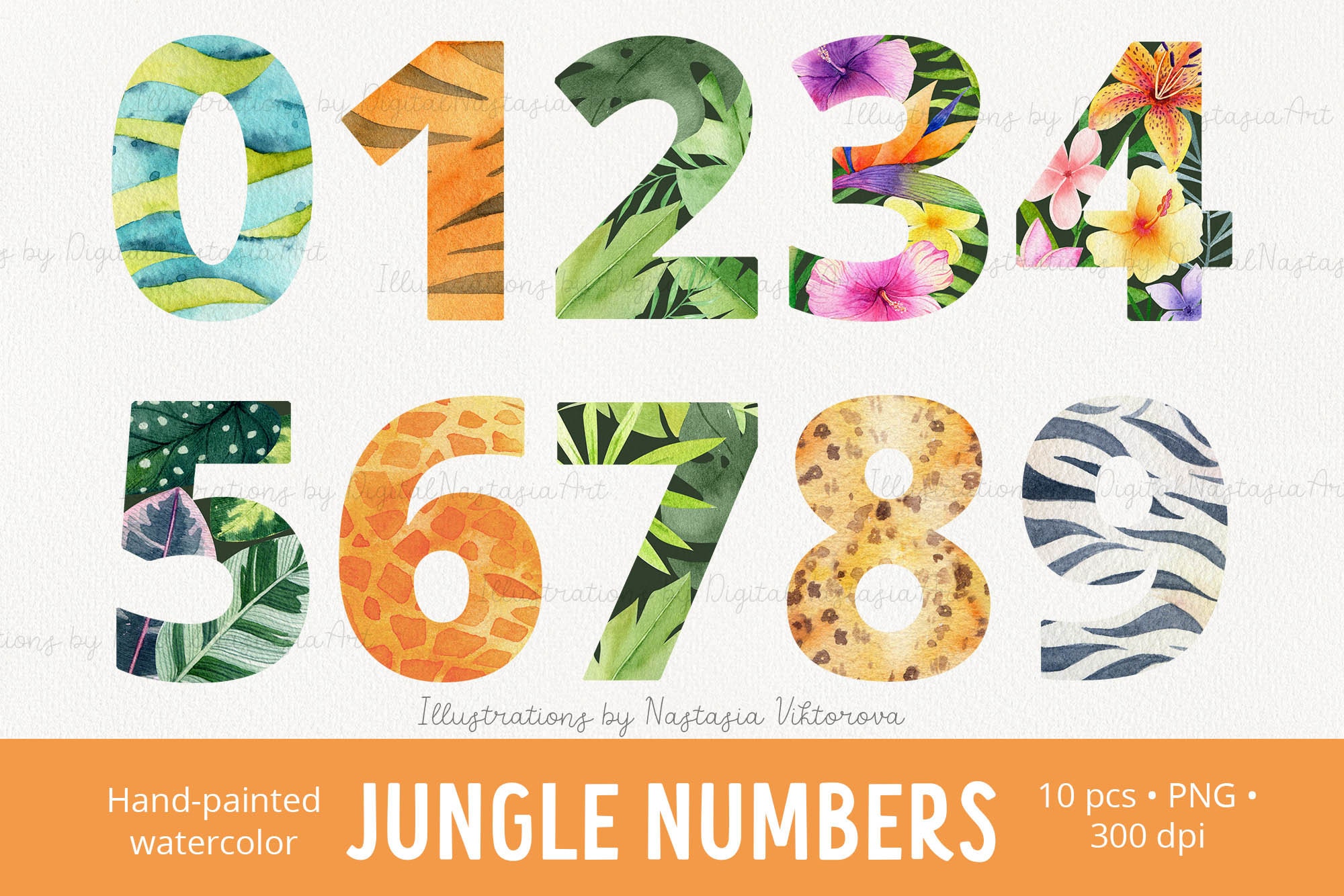 Baby Shower Numbers Clipart Watercolor Birthday Clipart | Etsy