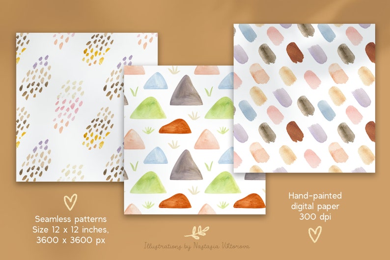 Boho digital scrapbook paper Modern landscape clipart Moon | Etsy