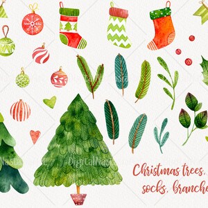 Christmas Clipart, New Year Clip Art, Holly Jolly Set, Winter Holiday ...