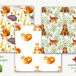 Forest Digital Papers Pack. Woodland Paper Pack. Autumn Background ...