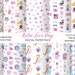 Valentine Day Digital Paper Watercolor, Love Heart Paper Pack, Flower ...