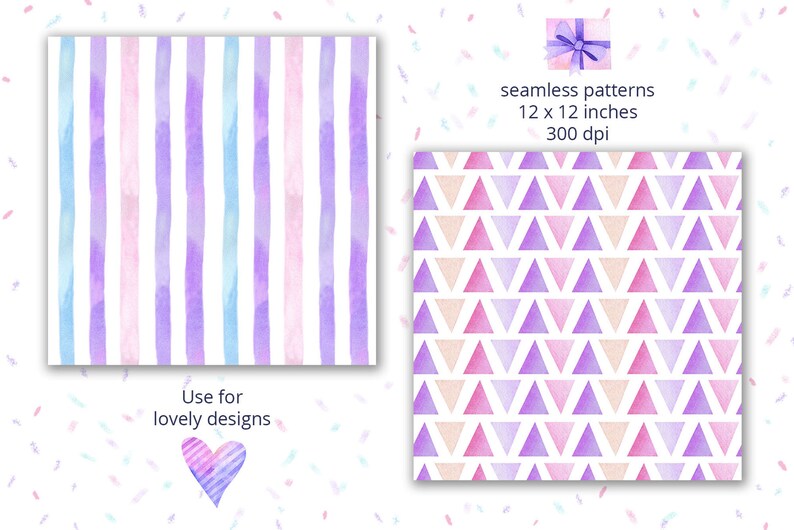 Valentine Day Scrapbook Paper Purple Pink Heart Seamless - Etsy
