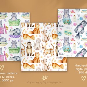 Cat Digital Paper. Kittens Scrapbook Paper. Cute Kitty Patterns ...