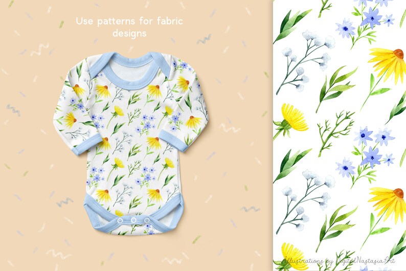 Summer Floral Digital Paper Watercolor Flowers Seamless - Etsy