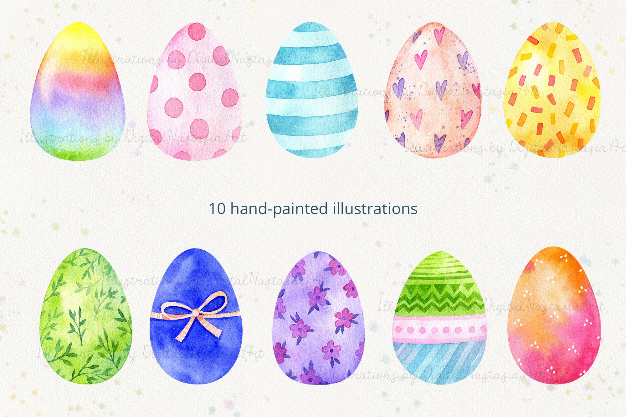 Easter Eggs Clipart Watercolor Hand Painted Eggs in Png | Etsy