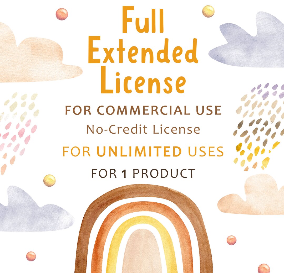 Full Extended License for UNLIMITED Uses. One License is for One Item ...