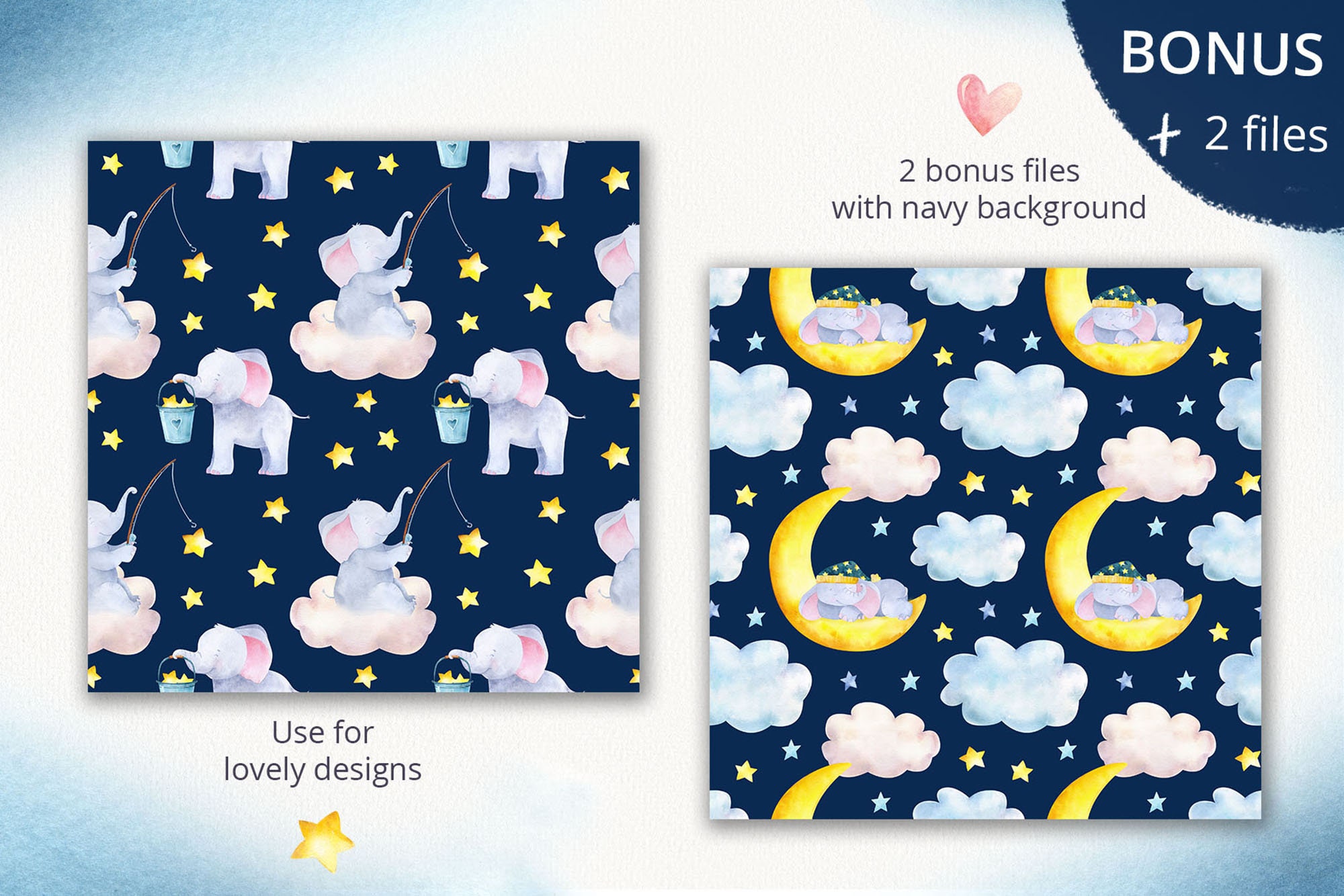 Baby Elephant Digital Paper Pack. Cute Elephants Printable - Etsy