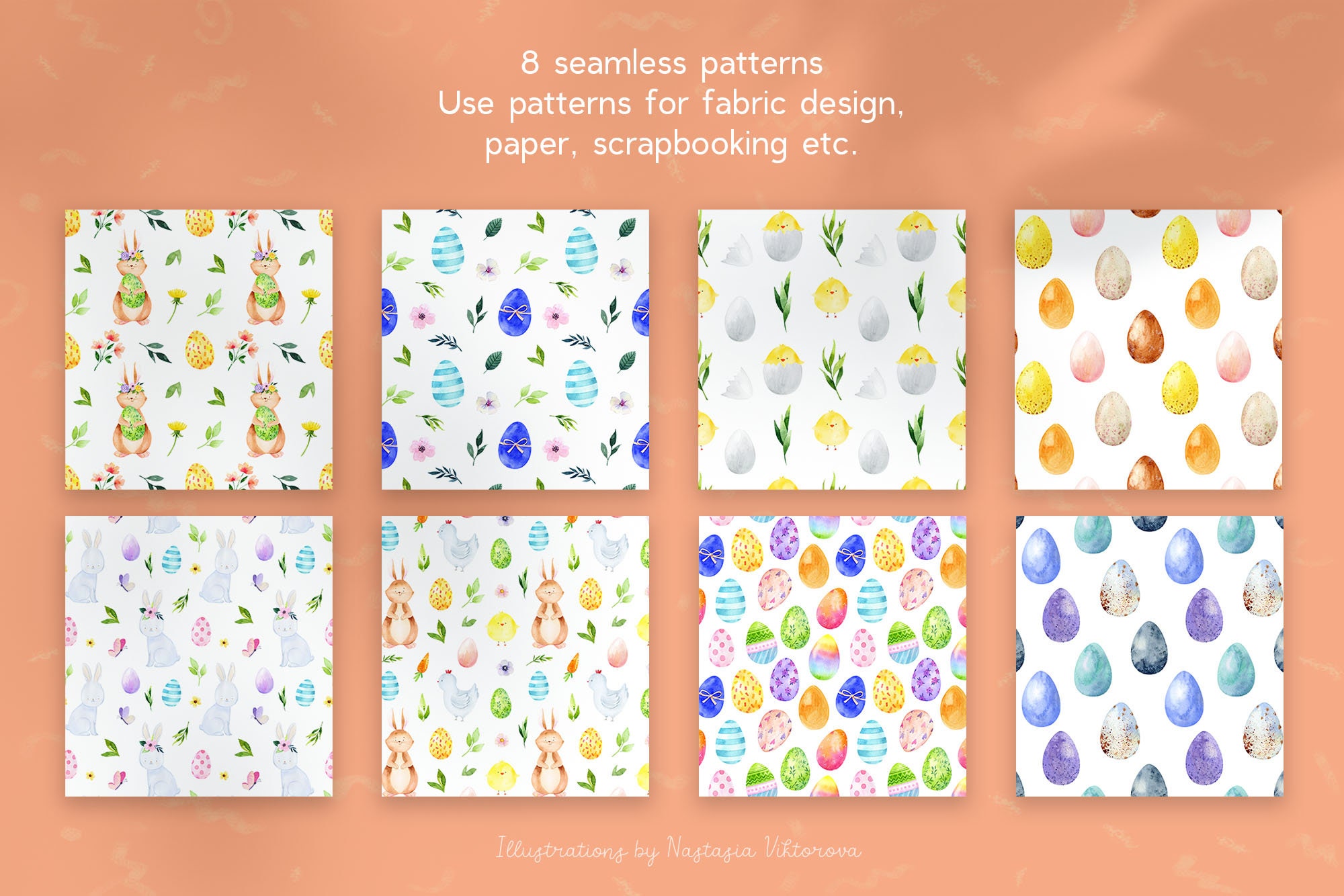 Easter Eggs Digital Paper Spring Scrapbook Paper Hand-drawn | Etsy