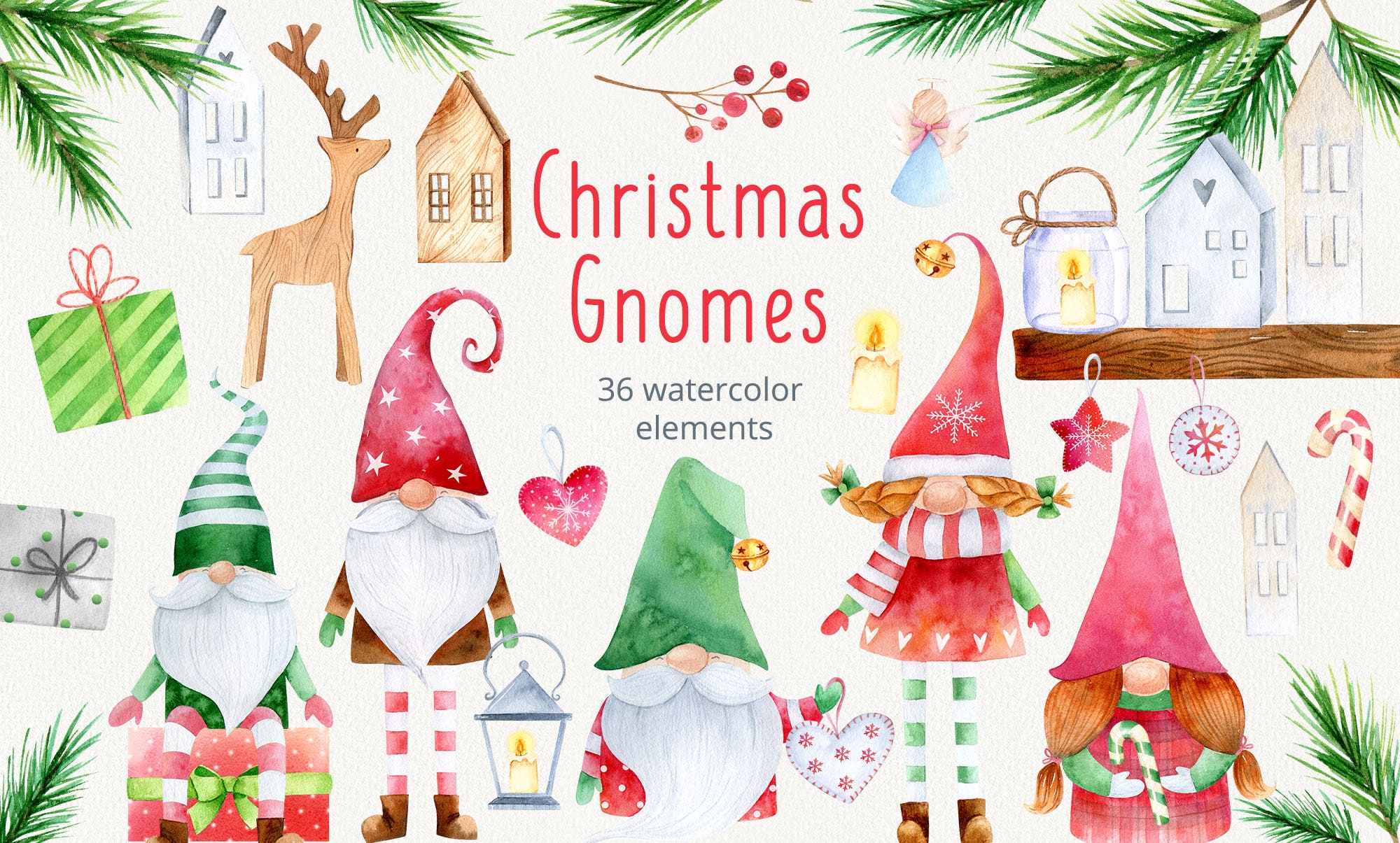 Christmas Gnome Clipart Scandinavian Winter Holiday Gnomes - Etsy
