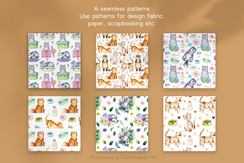 Cat Digital Paper. Kittens Scrapbook Paper. Cute Kitty - Etsy