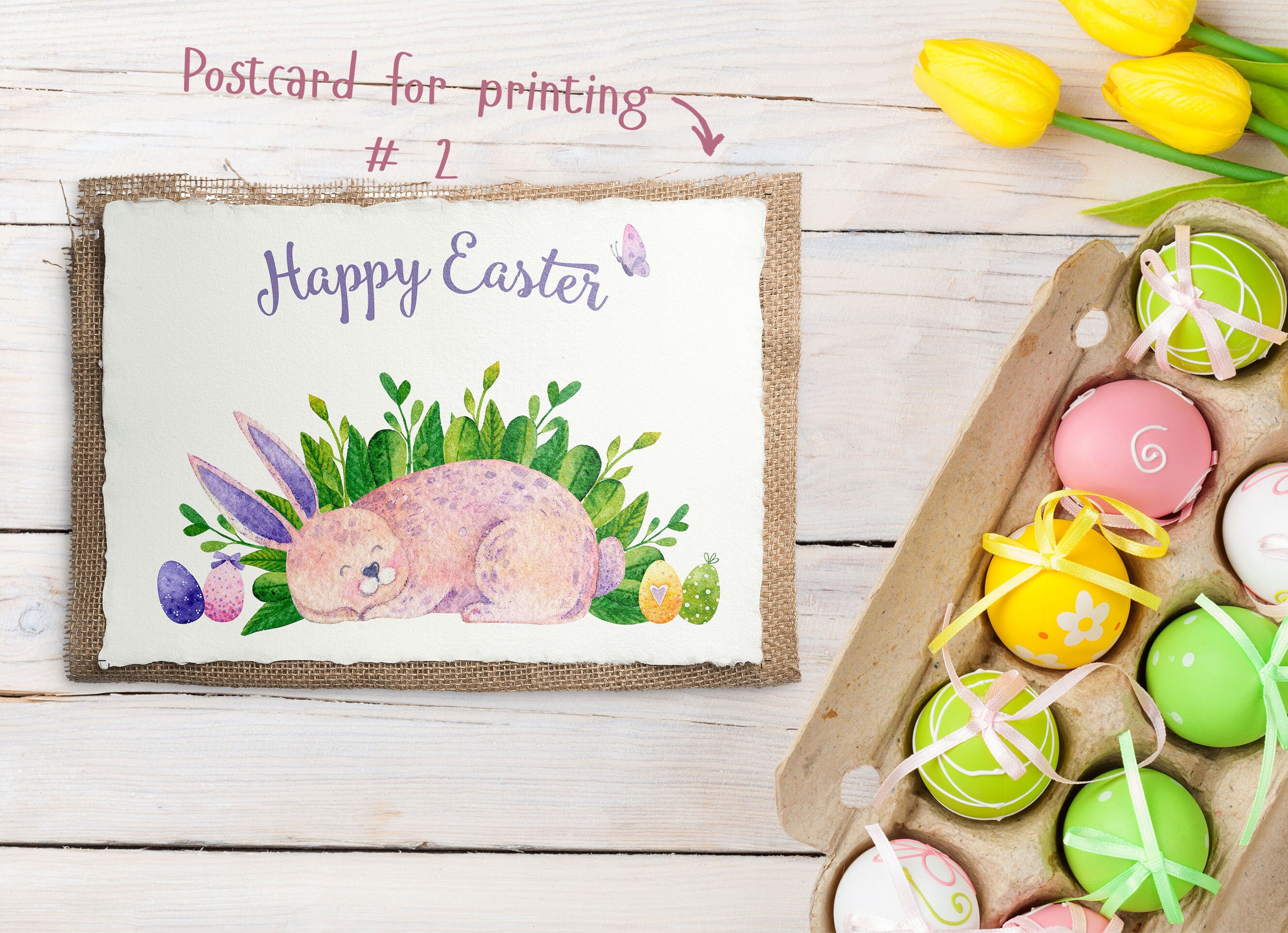 Watercolor Easter Clipart Easter Egg and Bunnies Bunny Set - Etsy
