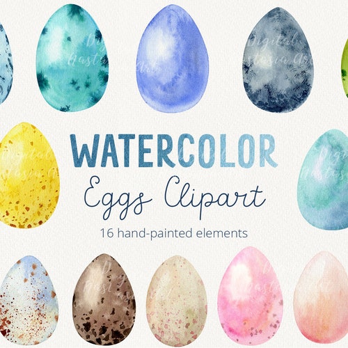 Watercolor Easter Eggs Clipart Illustration. Hand Painted - Etsy