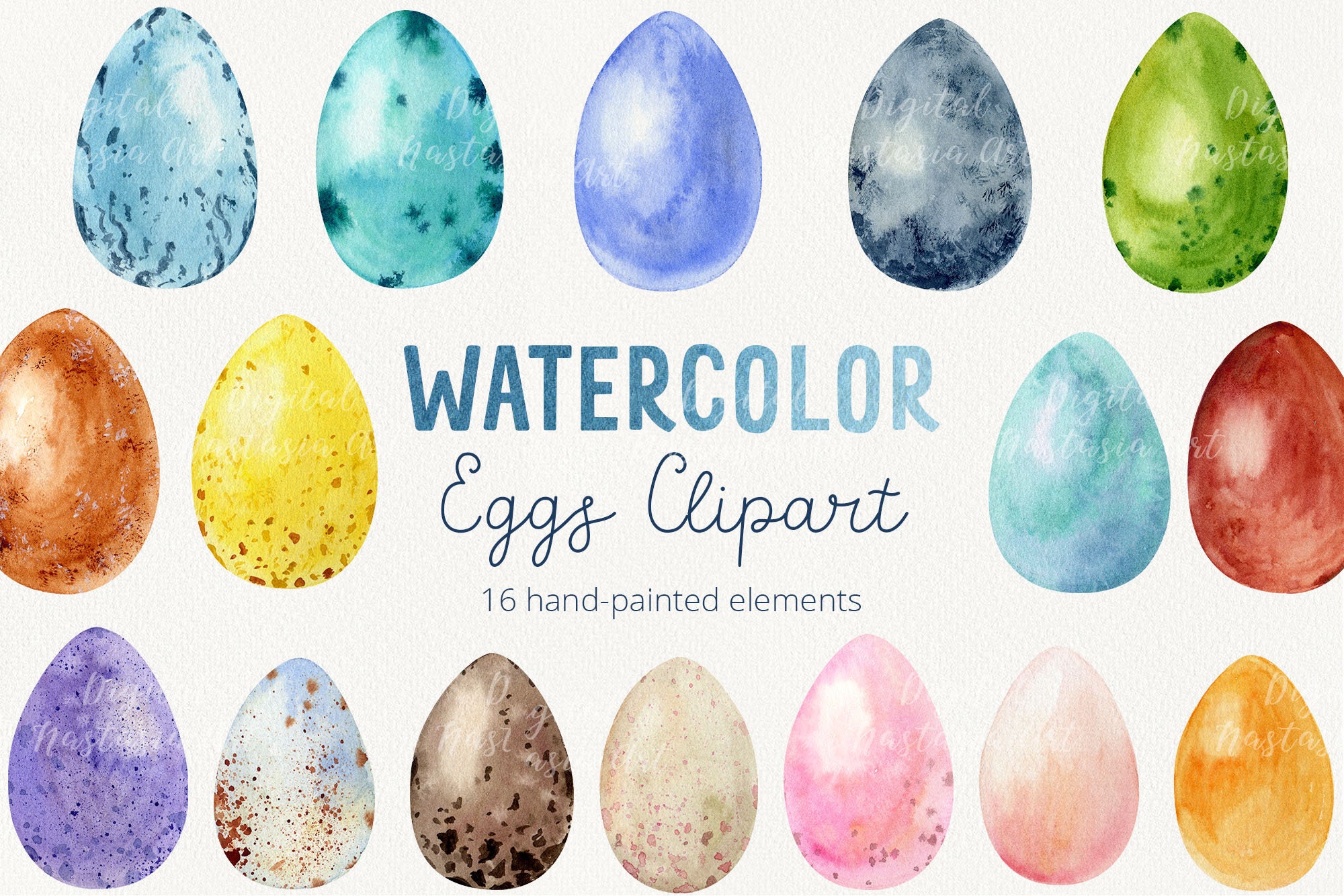 Watercolor Easter Eggs Clipart Religious Holiday Png - Etsy
