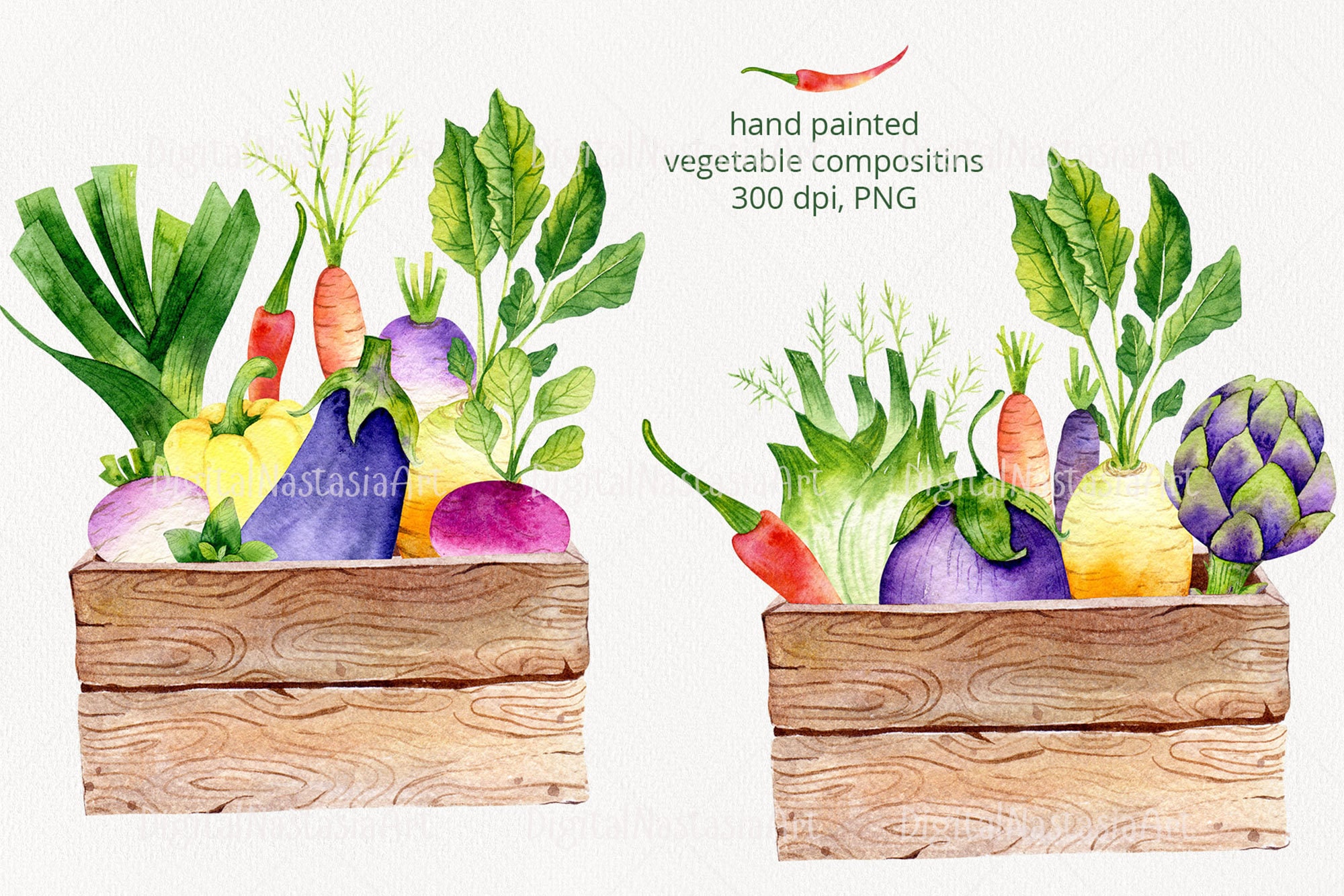 Watercolor Vegetable Clipart. Eco Friendly Farm and Kitchen - Etsy