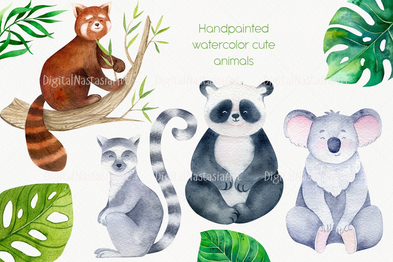 Jungle Animals Clipart Sloth Clip Art Safari Illustration - Etsy